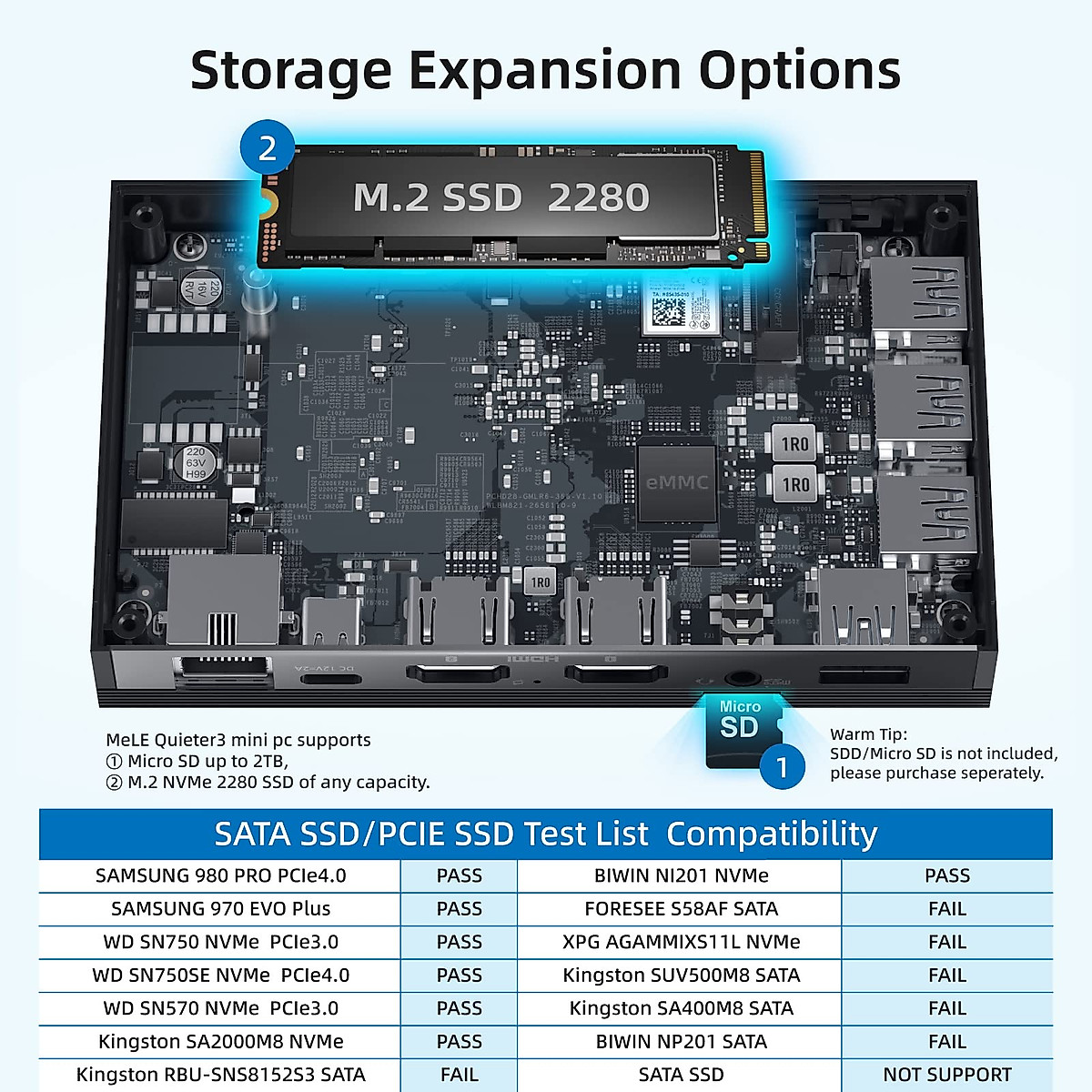 MeLE Mini PC Fanless Quieter3Q Windows 11 Pro N5105 8GB/256GB, Mini Computer Dual HDMI 4K 2.4G/5GHz Wi-Fi BT5.1 Micro PC Support M.2 SSD Gigabit Ethernet on Business Industrial IoT Office Home
