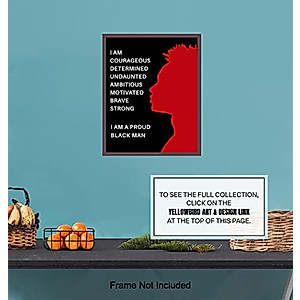 Proud Black Man Poster - 8x10 African American Motivational Wall Art - Black Wall Art - Black Pride Room Decor - Gift for Men, Boys, Teens Bedroom, Classroom, Living Room, Home, Apartment, Dorm