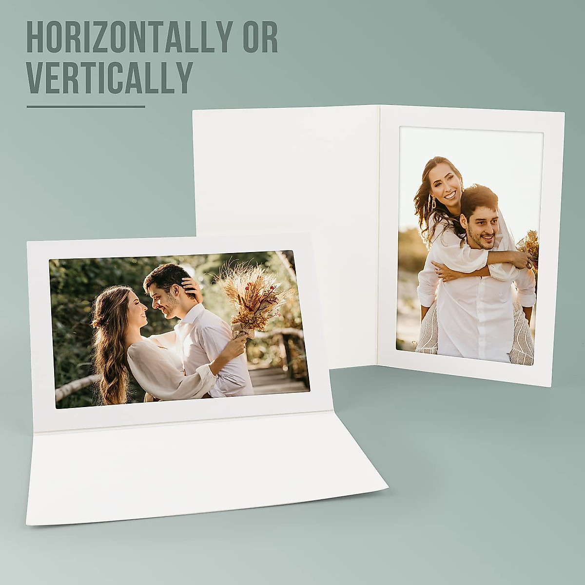 Golden State Art, Pack of 200, 4x6 Photo Folders, Cardboard Picture Frame, Paper Photo Frame Cards, Greetings/Invitation Cards, Special Events: Graduation, Christmas, Wedding (White)