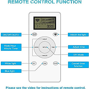 Relassy 300W Large Aquarium Light, Fish Tank Light with 676 LED and Remote Control, Adjustable Brightness Sunrise Sunset Mode and 24H Timer Function, Dimmable Reef Aquarium Lights for Fish Tank