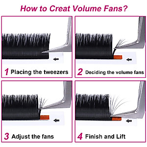 Eyelash Extension D Curl 0.07 15-20mm Mixed Tray Easy Fan Volume Lashes 2D-10D Volume Lash Extensions Self Fanning Eyelash Extensions by FADLASH