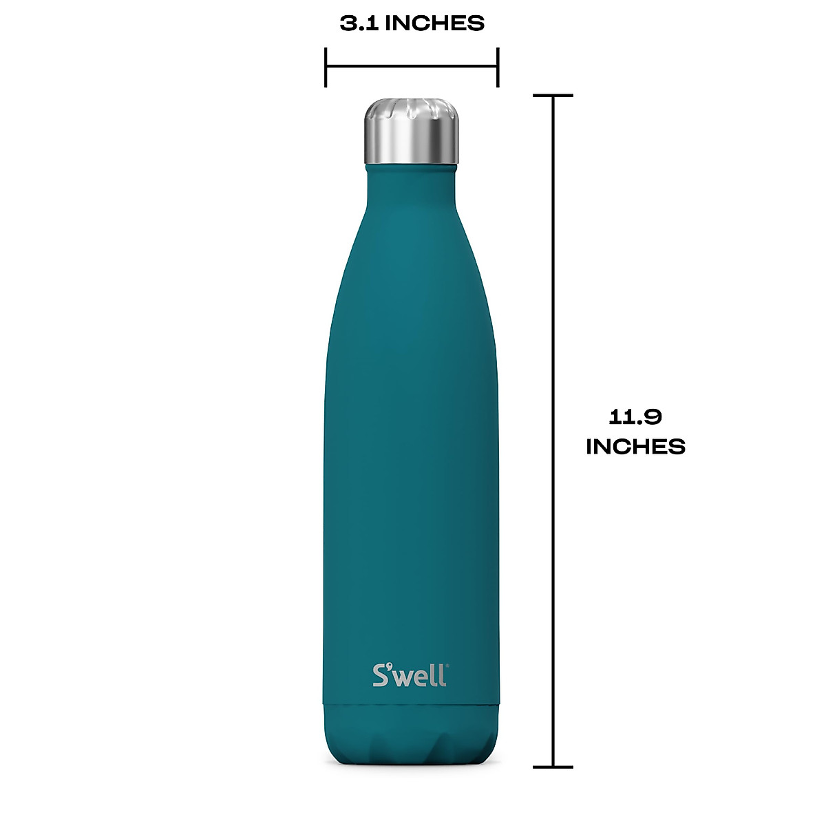 S'well Stainless Steel Water Bottle, 25oz, Peacock Blue, Triple Layered Vacuum Insulated Containers Keeps Drinks Cold for 48 Hours and Hot for 24, BPA Free, Perfect for On the Go