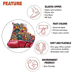 Qocifry Womens Walking Shoes Mens Slip-on Sneakers Breathable Lightweight Athletic High Top Running Sneaker