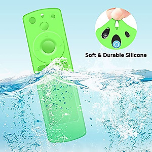 3 Pack Case for Alexa Voice Remote 3rd Gen 2021, Protective Cover for Fire TV Stick 4k 2021 Remote Control Replacement All-New Silicone Sleeve Skin Holder Protector-Glow Blue,Glow Green,Red