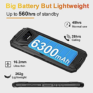 DOOGEE Rugged Smartphone 2023, S41 PRO, NFC 6300mAh Battery 4G Dual Sim Rugged Phone Android 12, 7GB+32GB SD 1TB, 5.5" HD Screen, IP68 Waterproof Outdoor Military Grade Cell Phone, GPS