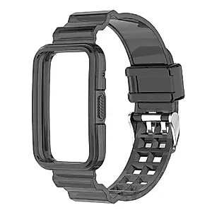 LOKEKE for Huawei Watch Fit Replacement Wrist Band - Transparency Replacement Silicone Wrist Watch Band Strap For Huawei Watch Fit(Black)