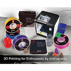 BUMAT PLA 3D Printer Filament, 1.75mm (Clear/Natural), 1kg Spool (2.2lbs), Guaranteed Fresh, Dimensional Accuracy +/- 0.02mm, Tangle-Free, Fits Most FDM Printers [Risk-Free]