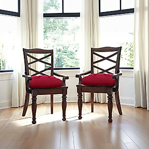 Wadser 2 Pack Seat Cushions Black, Waterproof Wicker Chair Cushions, U-Shape Tufted Chair Pads 19x19 inches for Patio Garden Chairs