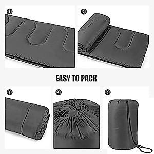 10 Pack Sleeping Bags for Adults Cold Weather Bulk for Homeless People, 4 Seasons Warm or Cold Lightweight Indoor Outdoor Backpacking, Camping (All Black Pack)