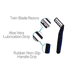 500 Box Combo of Blue and Pink Razor Blades Disposable Stainless Steel Hospitality Quality Shavers High End Twin Blade Razors for Men and Women with Aloe Vera Lubrication Strip