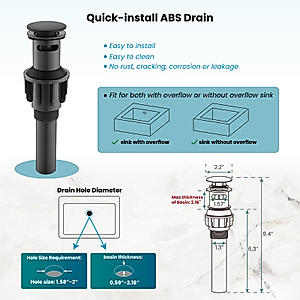 gotonovo 3 Hole Widespread Bathroom Sink Faucet Double Cross Handle Mixer Tap Faucet for Bathroom Sink Vanity Faucet Deck Mount Basin Hot Cold Water Matching Pop Up Drain Matte Black