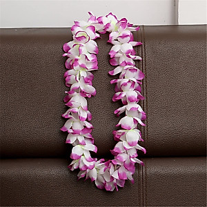 12 Pcs Thicken 41 Inch Purple Hawaiian Leis for Graduation Party, Dance Party, Photo Prop in Outdoors (12 Pcs)