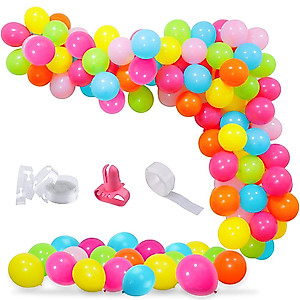 100Pcs Summer Pool Party Balloon Garland Arch Kit, Summer Beach Balloons Garland Tropical Party Decoration for Pool Party Summer Baby Shower Birthday Party Decorations Swimming Beach Party Supplies