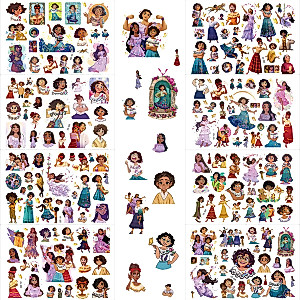 8 Sheets Temporary Tattoos Stickers For Encanto, Encanto Birthday Party Supplies Decorations Party Favors, Gifts for Boys Girls School Classroom Rewards