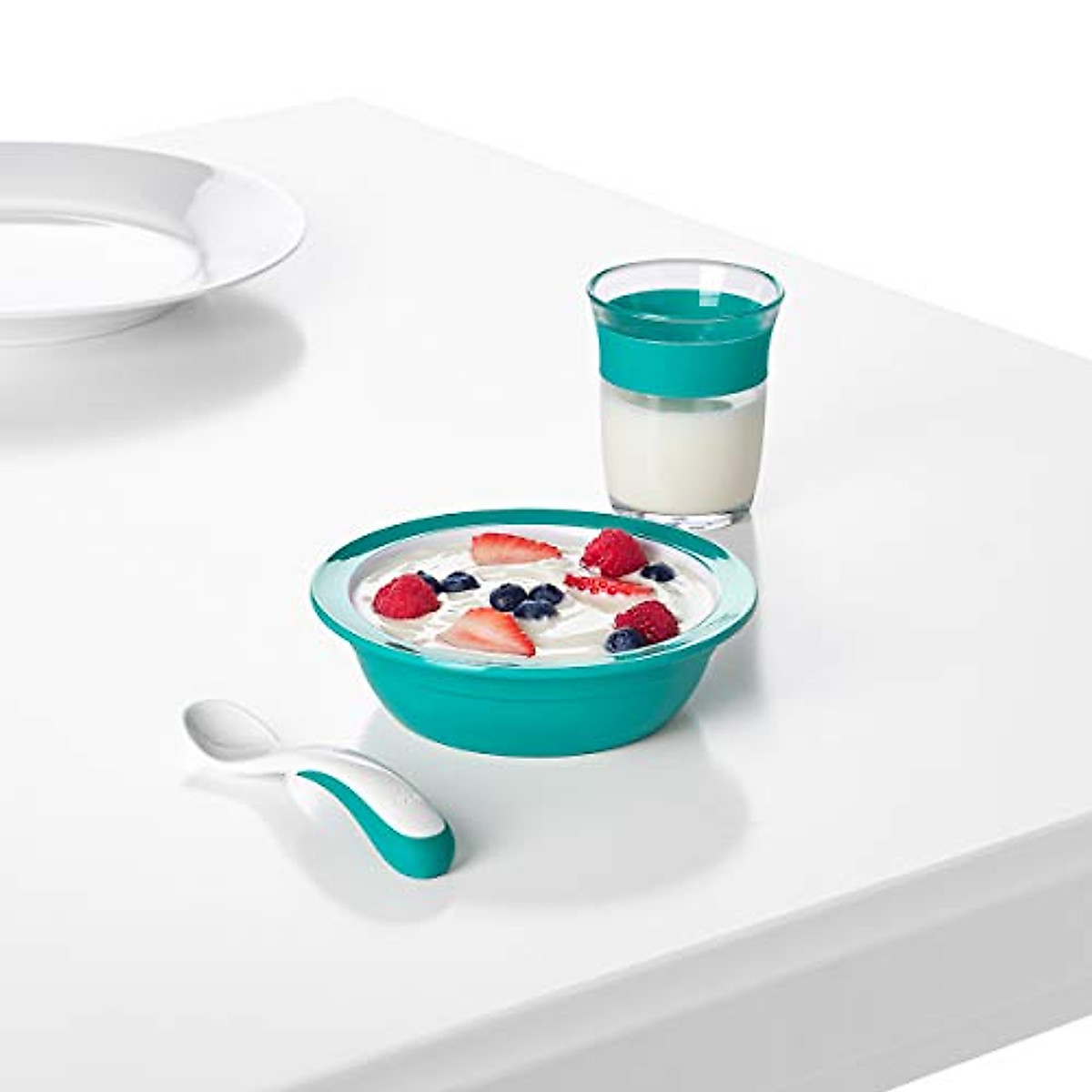 OXO Tot Plastic Fork & Spoon Multipack - Teal , 4 Piece Set (Pack of 1)