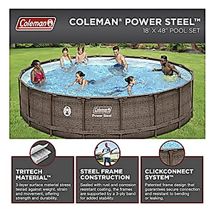 Coleman 18' x 48" Power Steel Frame Above-Ground Swimming Pool Set