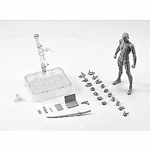 CUYUFIA Action Figures Body-Kun DX & Body-Chan DX PVC Model SHF(Grey Color) with Box Drawing Figure Models for Artists (Male+Female)
