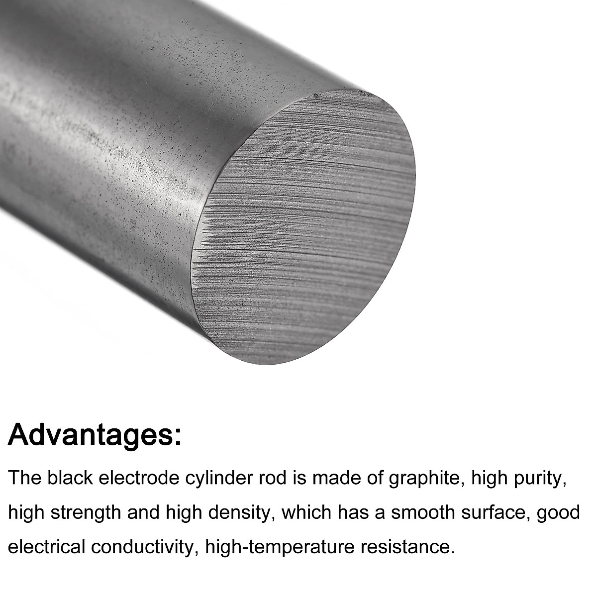 PATIKIL Graphite Rod Graphite Stirring Rod Cylinder Stick Carbon Rod 300x20mm Black for Electrode, Melting Casting, Crucibles