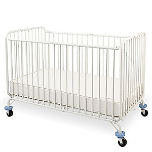 LA Baby Full Size Metal Holiday Crib, White