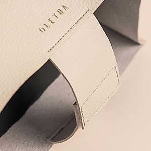 OLETHA Aesthetic Rectangle Tissue Box Cover, Medium Flat Box Tissues Holder Rectangular, Light Taupe