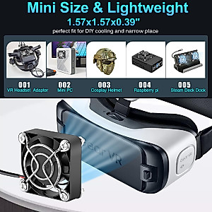 GDSTIME 2-Pack Quiet 40mm USB Fans with 3 Speed Control, Mini 5V DC Brushless Computer Case Fan for VR Gear Raspberry Pi Cosplay Helmet Mini PC Aquarium Roku Router Cooling Ventilation