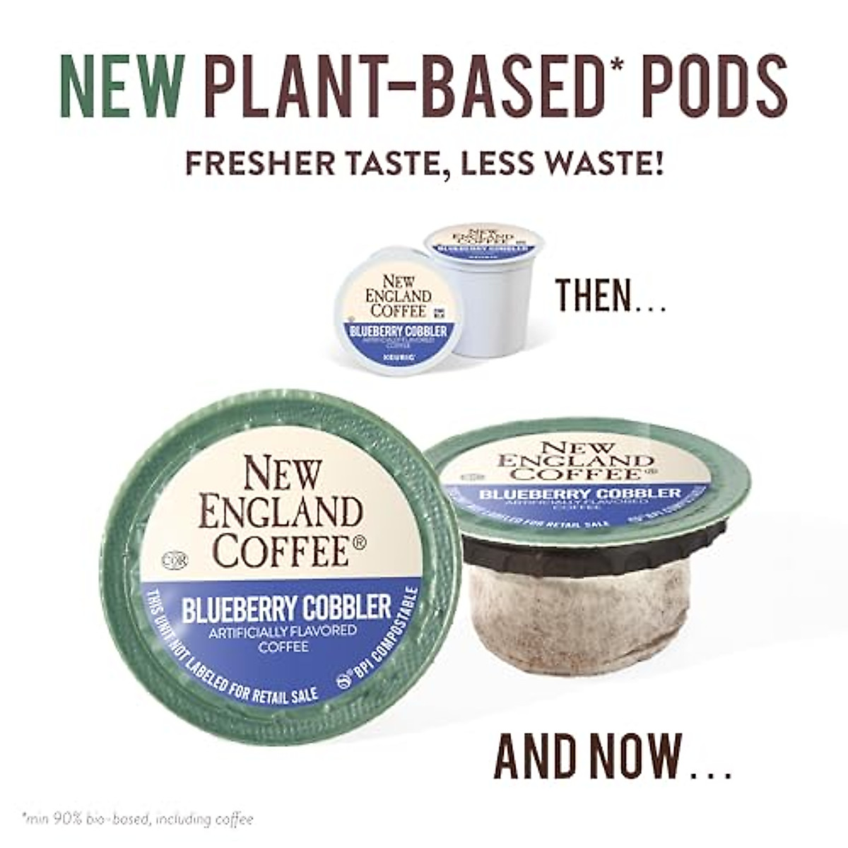 New England Coffee Blueberry Cobbler Medium Roast Single Serve Pods, 12ct Box (Pack of 6)