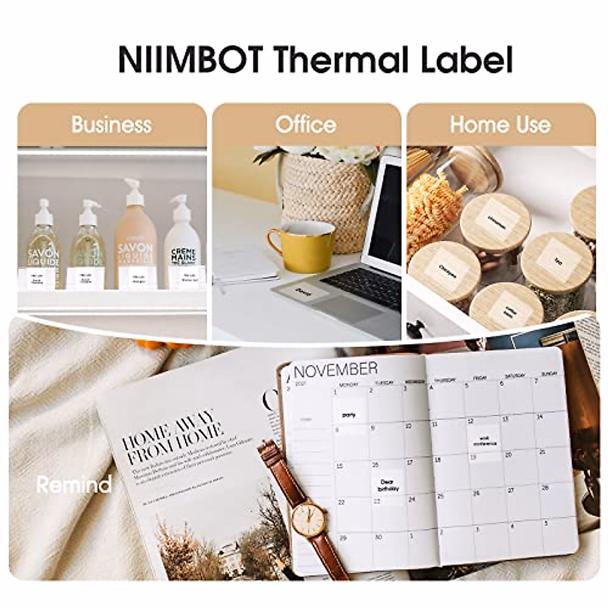 NIIMBOT Labels for B1/B21/B3S Label Printer, Thermal Labels 2'' x 2''(50x50mm), Waterproof, Oil-Proof Sticker Labels, 1 Roll of 150 Sticker Labels (Round Clear)