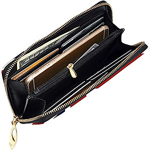Union Jack British Flag Leather Wallet Long Clutch Purse Fashion Wristlet Handbag
