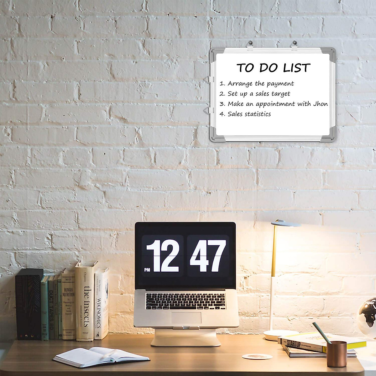 Small Dry Erase White Board – 12" x 16" Magnetic Hanging Whiteboard for Wall Portable Mini Double Sided Easel Hold in Hand for Kids Drawing, Kitchen Grocery List, Memo Board.