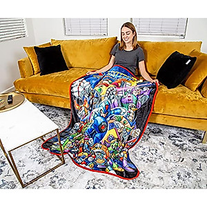 Mega Man X Fleece Throw Blanket | Plush Soft Polyester Cover For Sofa and Bed, Cozy Home Decor, Luxury Room Essentials | Capcom Video Game Gifts For Adults and Kids | 45 x 60 Inches