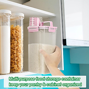 TBMax Rice Storage Container 5 Lbs, Small Airtight Dry Food Container for Flour Cereal Pasta Kitchen Pantry Organization -Red