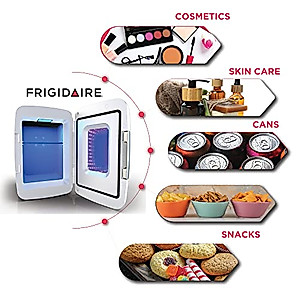 Frigidaire EFMIS179 Gaming Light Up Mini Beverage Refrigerator, White