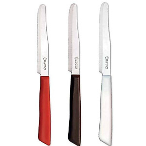 6 kitchen Knifes (Knives) - Italian Stainless Steel Vegetable/Steak/Table Knife Cutlery (Green)