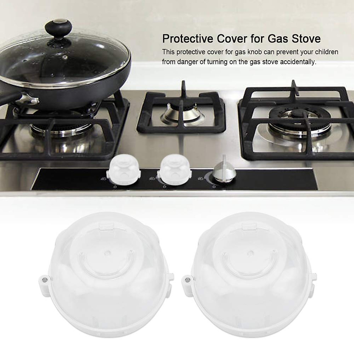 Haofy 2 PCS Children Safe Protective Stove Gas Knob Covers Baby Proof Kids Safety Lock Switch Cover for Gas Stove Knob