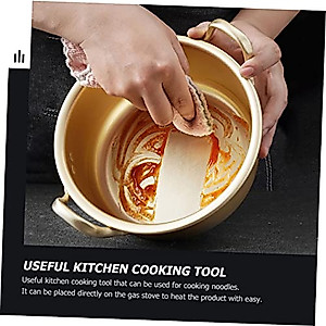 STOBAZA 2 Sets Instant Noodle Pot Stainless Steel Stock Pot Ramen Pot with Lid China Dinnerware Set Soup Pot Ramen Noodles Cooking Pot Korean Stockpot Non Stick Pot Household Cookware Food