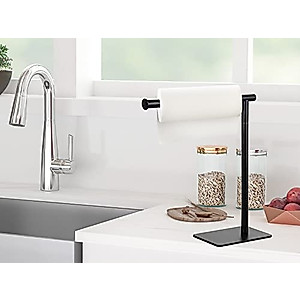 Hand Towel Holder Stand, DECLUTTR Stainless Steel Towel Rack for Bathroom Countertop, Black Free Standing Hand Towel Rack
