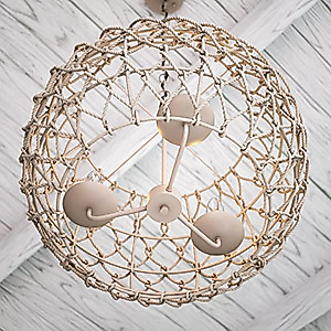 Kenroy Home 92072TN Torus Rustic Woven Pendant Light Fixture, Tan