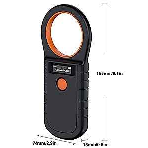 Alacrity Microchip Scanner Animal Chip ID Reader Scanner Bluetooth Pet Wireless RFID EMID Animal ID Tag Handheld Scanner Animal Tag Reader EMID FDX-B(ISO11784/11785) and ID64 RFID
