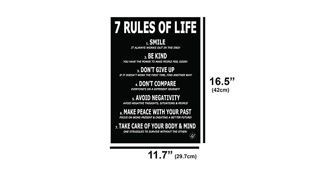 7 Rules of Life Motivational Poster – Inspire Growth & Success