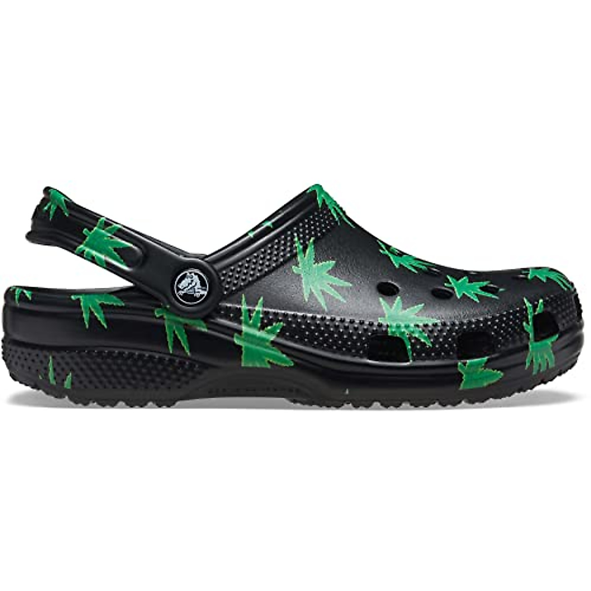Crocs Unisex Classic Hemp Leaf Clogs, Half Baked and Weed Graphics, Black, Numeric_8 US Men