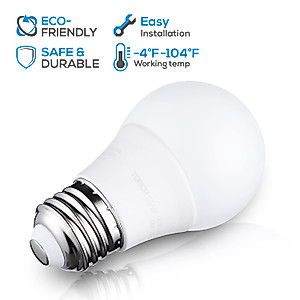 TORCHSTAR 5.5W A15 LED Bulbs 40 Watt Equivalent Dimmable, 5000K Daylight, E26 Medium Base, G45 Bulb Shape, LED Light Bulb for Ceiling Fan, UL listied, Pack of 6