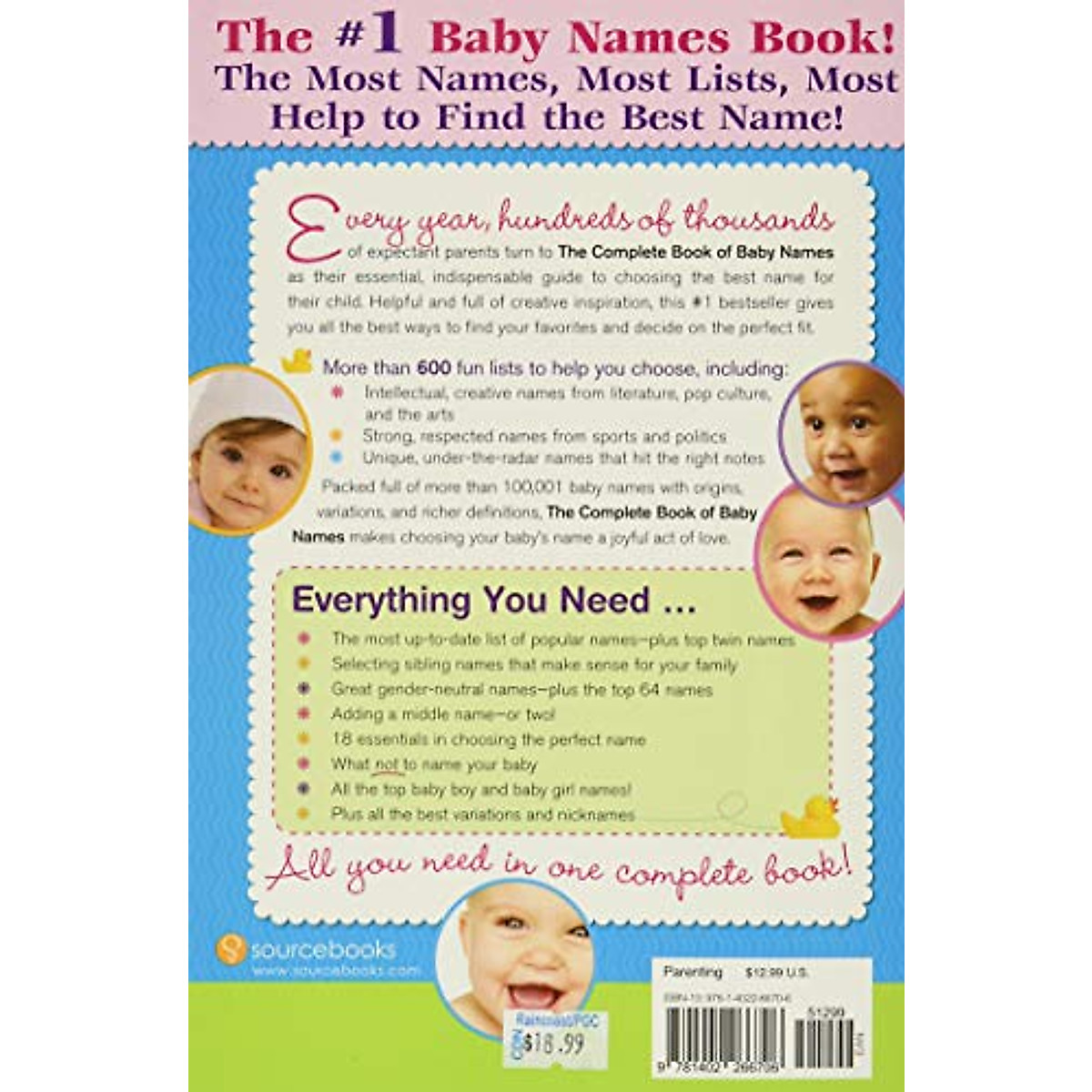 The Complete Book of Baby Names: The #1 Baby Names Book with the Most Unique Baby Girl and Boy Names (Gifts for Expecting Mothers, Fathers, Parents)