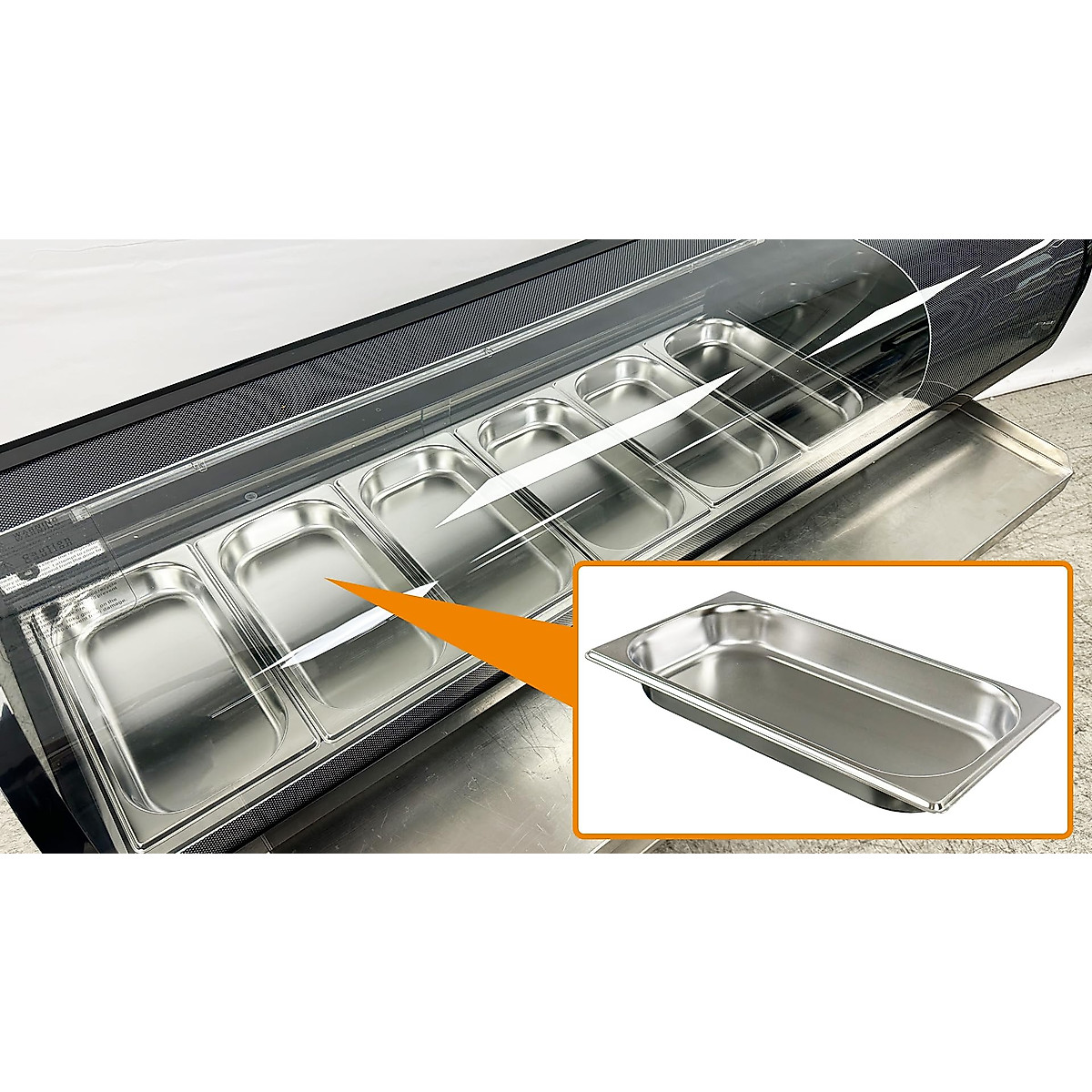 Elite Kitchen Supply Commercial Sushi Display Cooler Case Refrigerator, ETL NSF Curved Glass Sashimi Roll Restaurant Showcase Japanese Deli Fridge 5 Pan Countertop, 60" W 2.19 cu. ft. Black