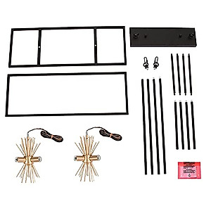 PHOSANT LIGHTING Black Gold Chandelier, 8-Light Linear Island Lights for Kitchen, 26" Modern Farmhouse Chandelier for Dining Room with Sputnik Spikes