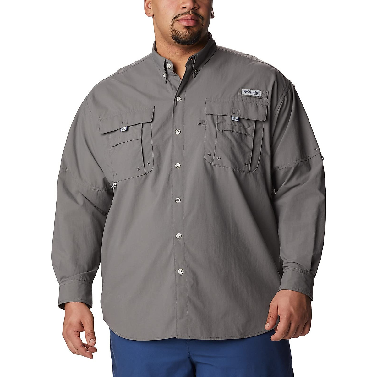 Columbia Men's Pfg Bahama Ii Long Sleeve Shirt, City Grey, X-Large