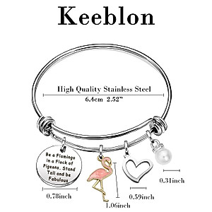 Flamingo Bracelet Gift for Women Flamingo Jewelry Be A Flamingo in A Flock of Pigeons Bangle Bracelet Gift for Flamingo Lovers (Be a flamingo)