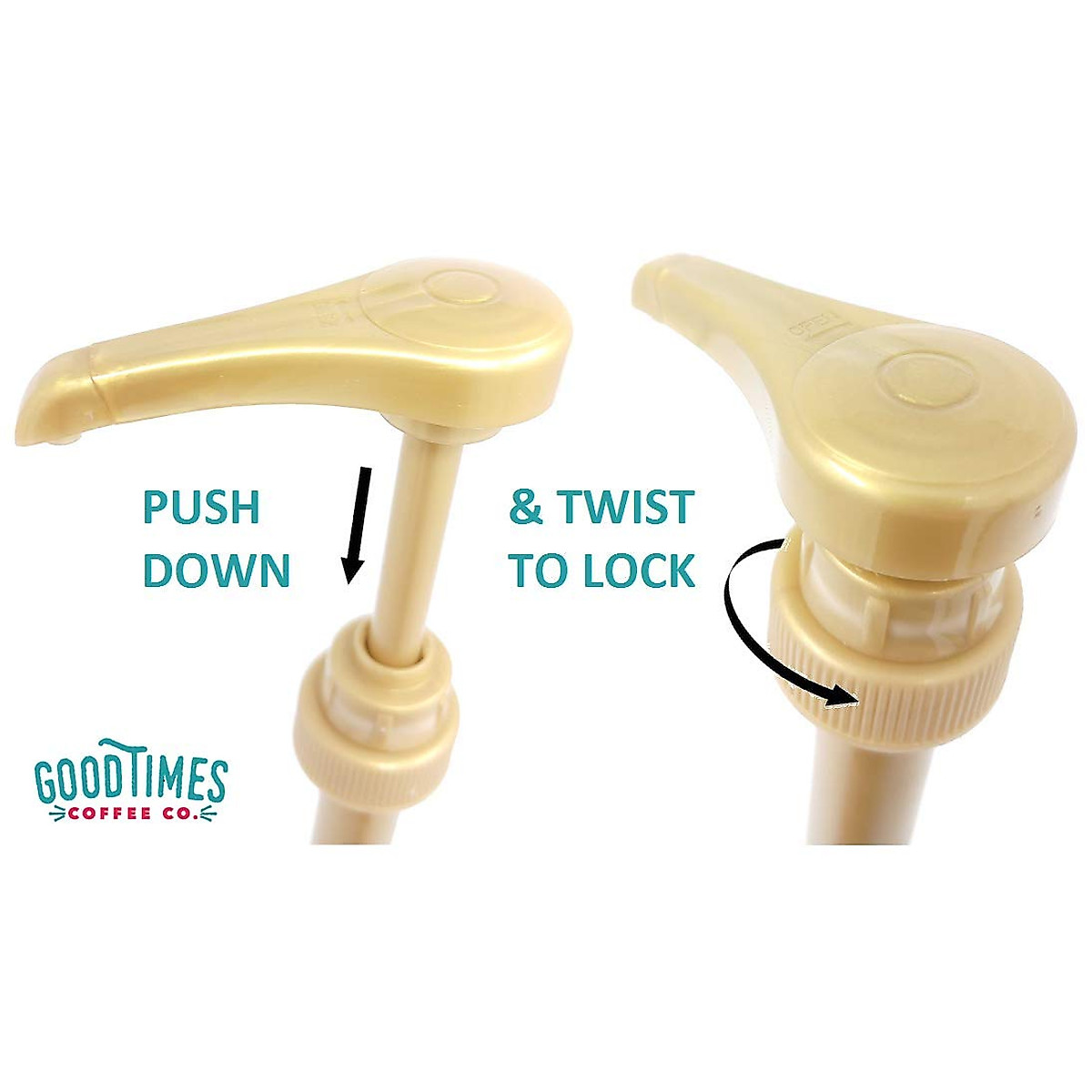 Gold Coffee Syrup Pump for 750ml Bottles (Pack of 1) | Fits Torani, (Monin 1 Liter Plastic Bottle Only), DaVinci, Jordan's Skinny, and Upouria