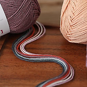 SHIKE Star River,100% Cotton Sparkle Yarn,5 Skeins Soft Shine Fine #2 Sport Weight for Knitting&Crochet,Per Skein 50g/197yds (Dark Green)