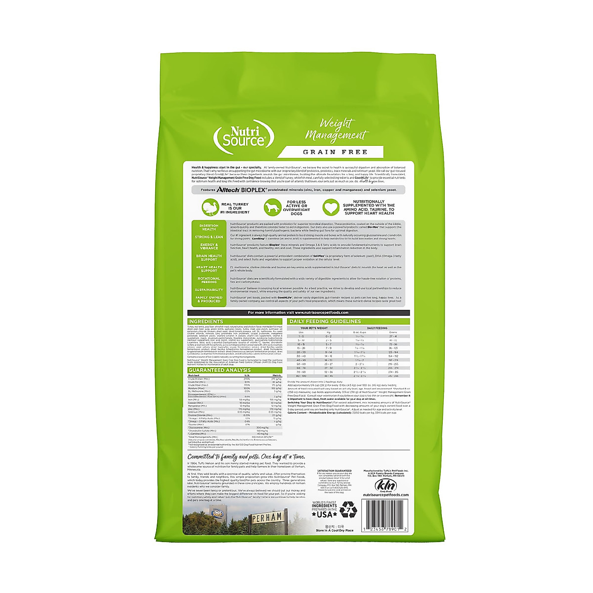 NutriSource Grain Free Dry Dog Food for Weight Management, Turkey, Whitefish Meal and Menhaden Fish Meal, 26LB