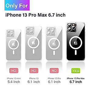 Meifigno Clear Luminous Magnetic Case for iPhone 13 Pro Max case (6.7 inch), [Compatible with MagSafe & Glow in The Dark], Hard PC with Soft Edges Magnetic iPhone 13 Pro Max Case-Luminous Clear